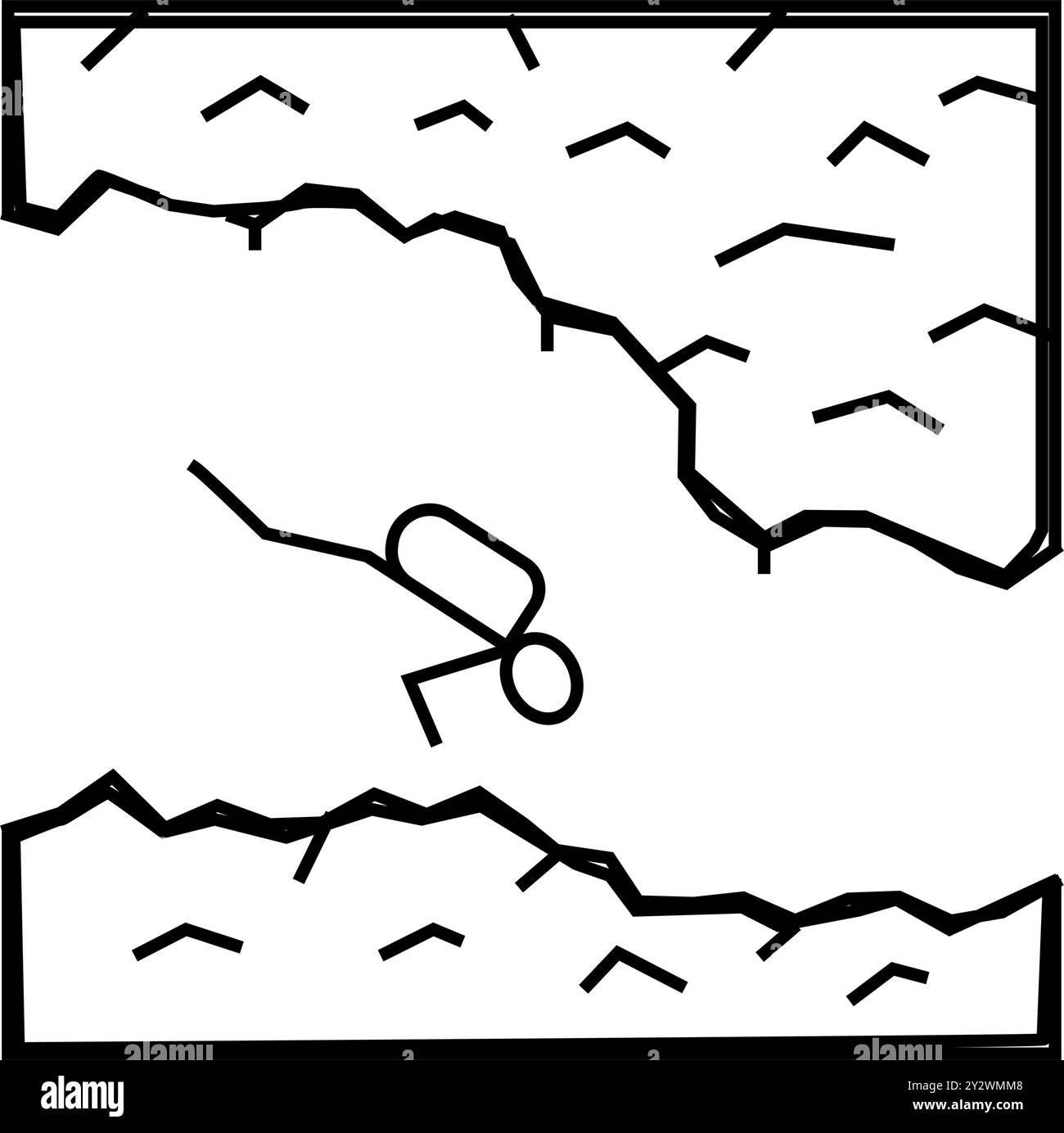 diving in rocks and caves line icon vector illustration Stock Vector ...