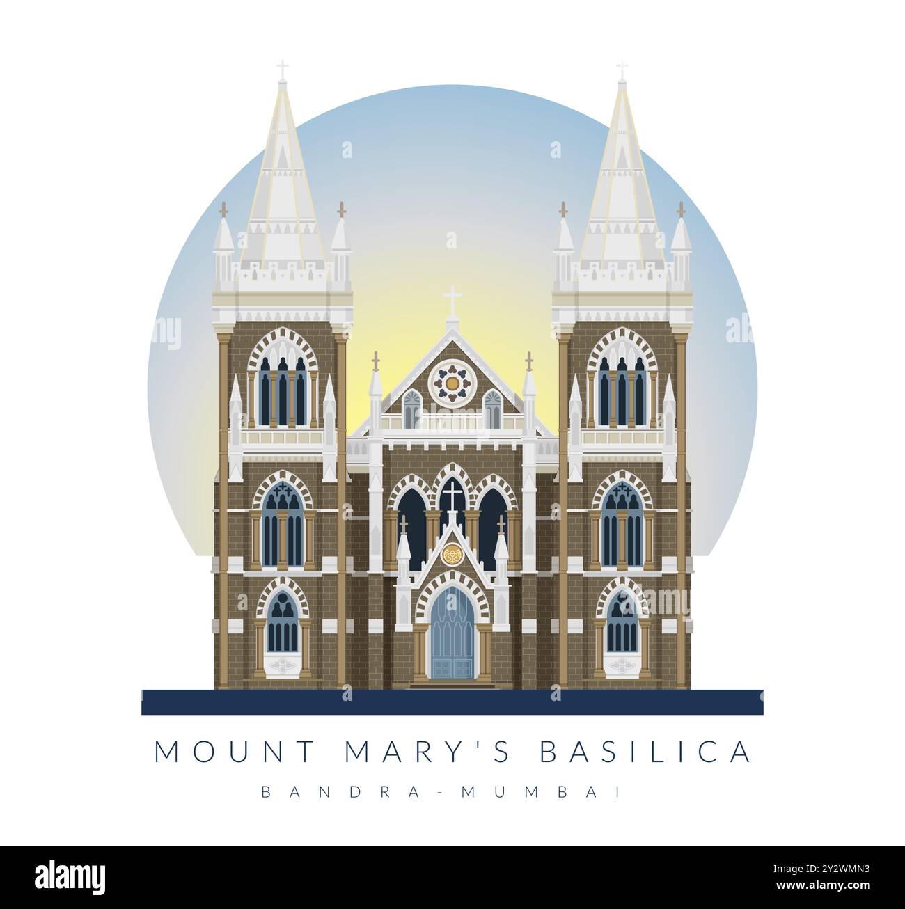 Mount Mary's Basilica- Bandra Mumbai - Stock Illustration as EPS 10 ...