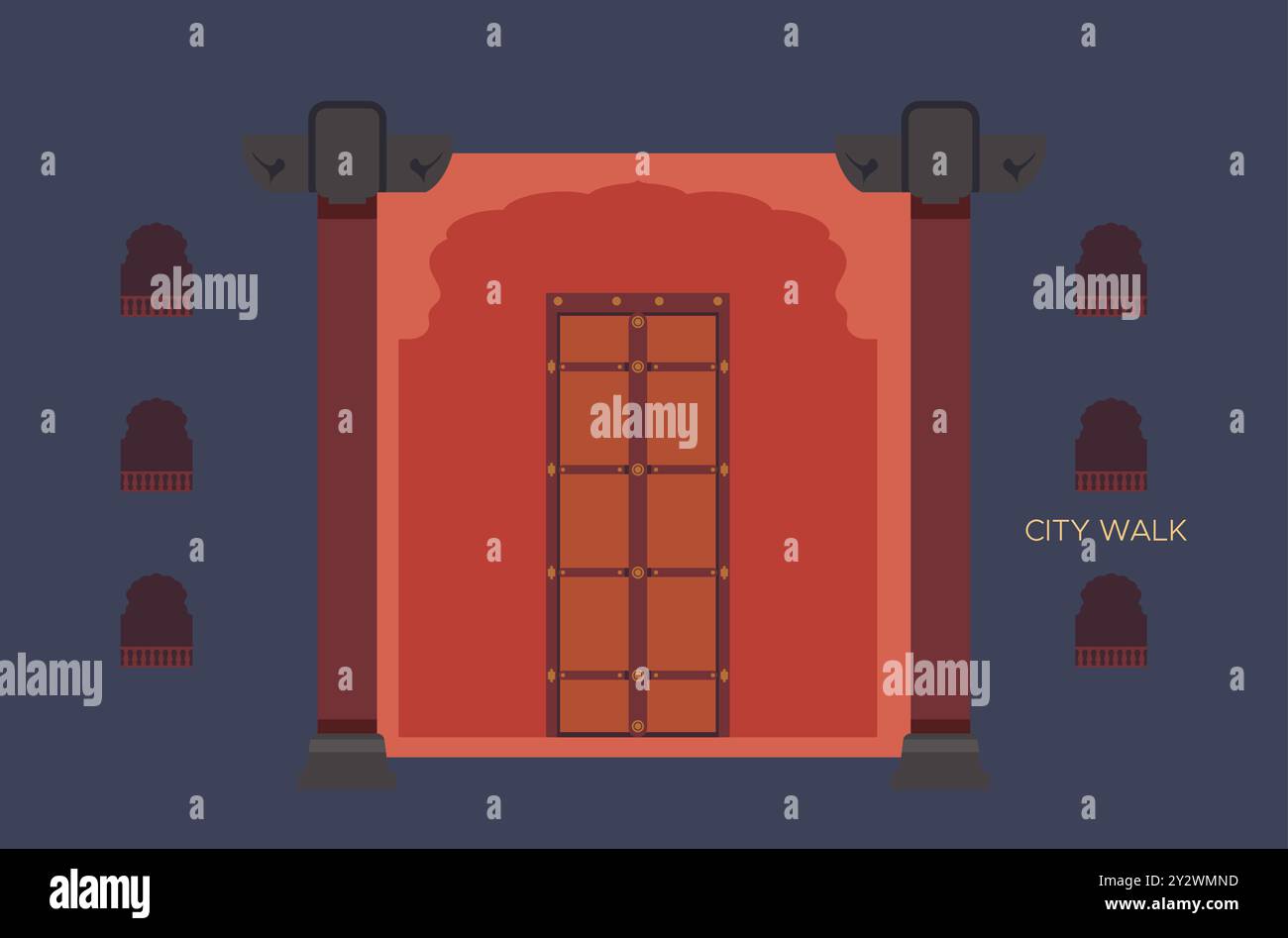 Traditional Wada Windows - Pune City Walk - Stock Illustration as EPS ...