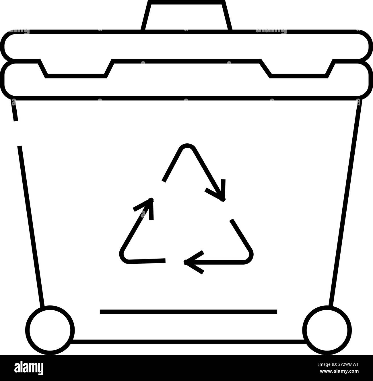 container for recycling waste line icon vector illustration Stock ...