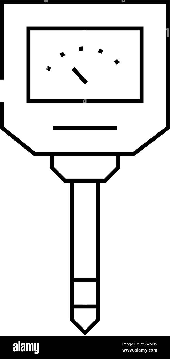 hygrometer device line icon vector illustration Stock Vector Image ...