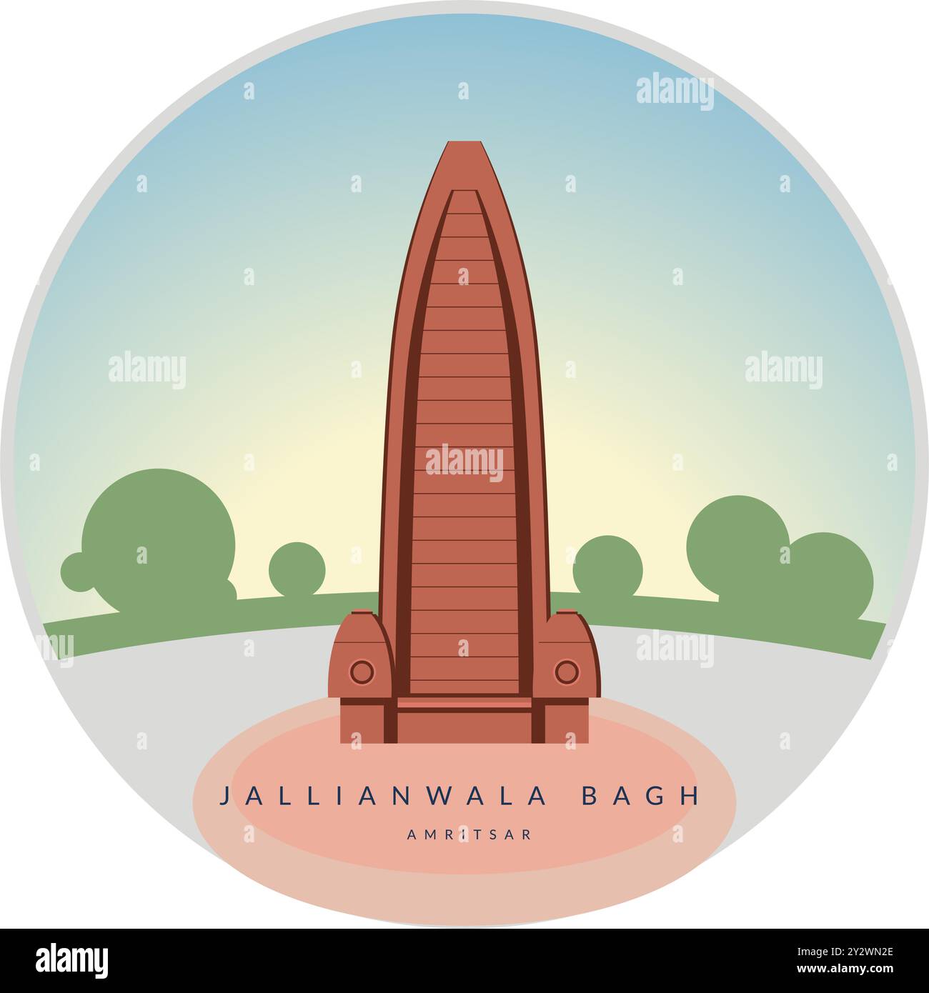 Jallianwala Bagh - Garden & Memorial - Stock Illustration as JPG File ...