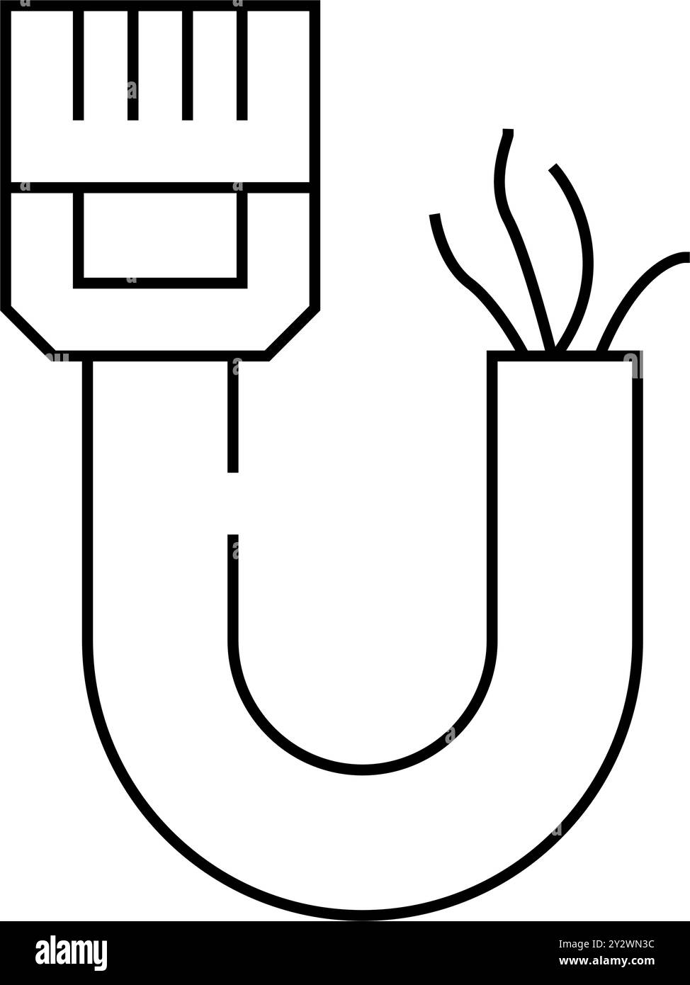 phone and data wire line icon vector illustration Stock Vector Image ...