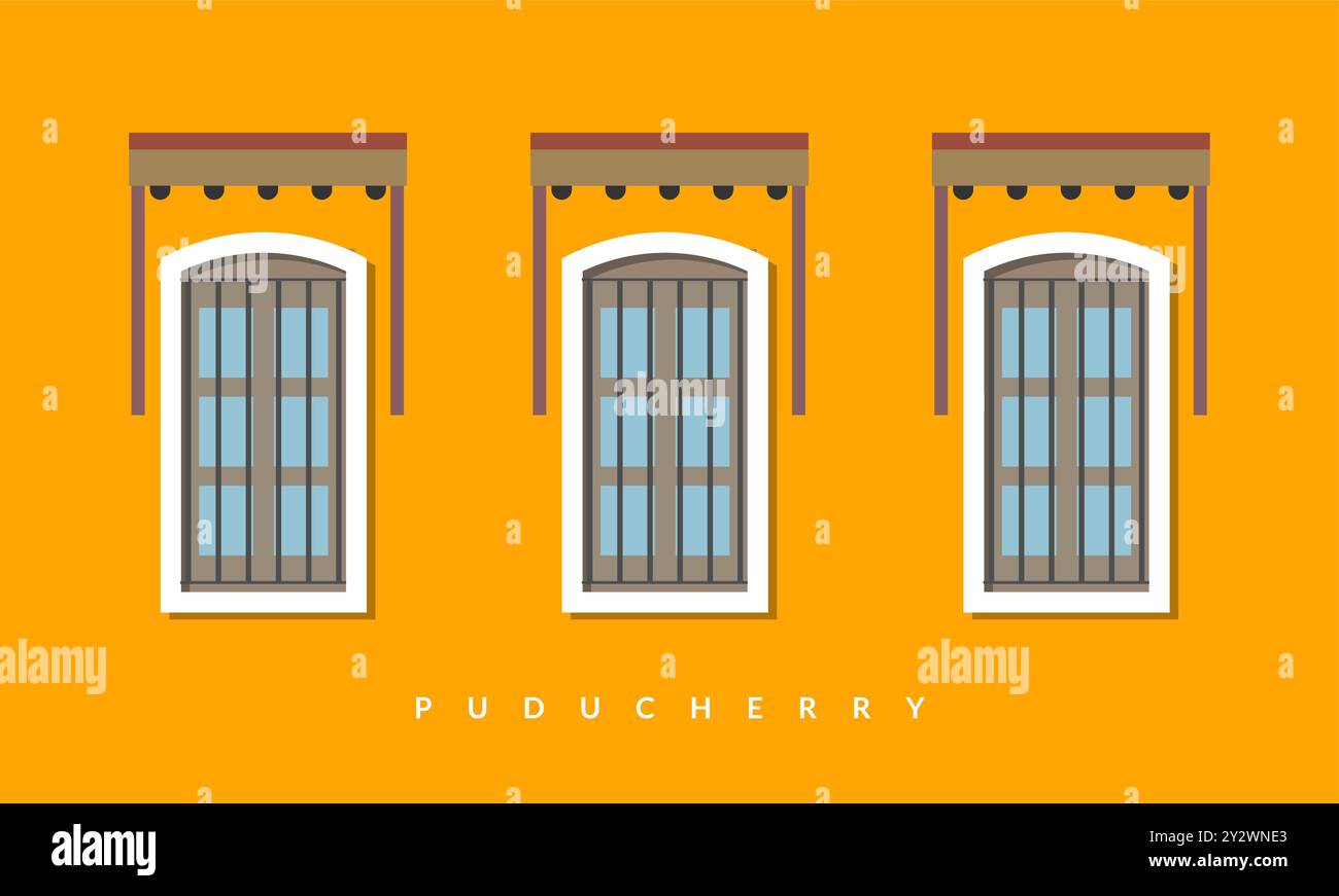 Puducherry - Bright yellow coloured building on roads in White Town ...