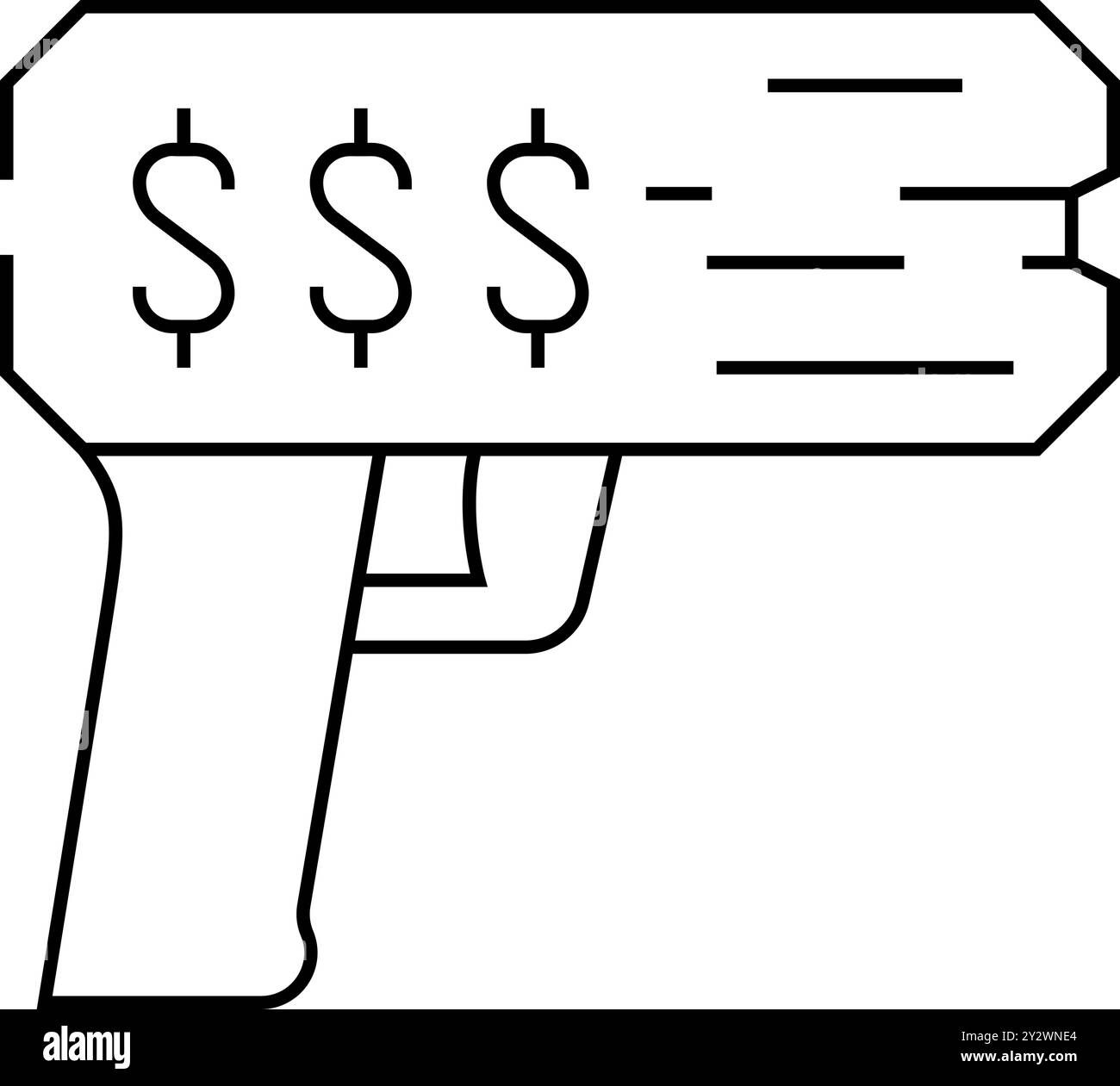 money gun line icon vector illustration Stock Vector Image & Art - Alamy