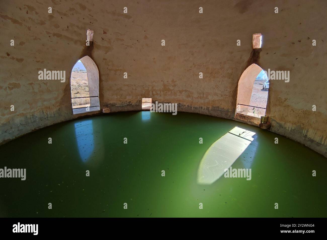 A historical desert cistern, meticulously engineered to capture ...
