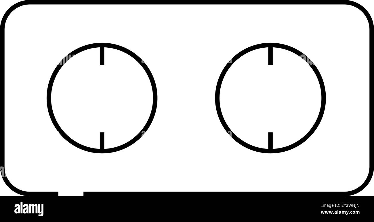 double socket line icon vector illustration Stock Vector Image & Art ...