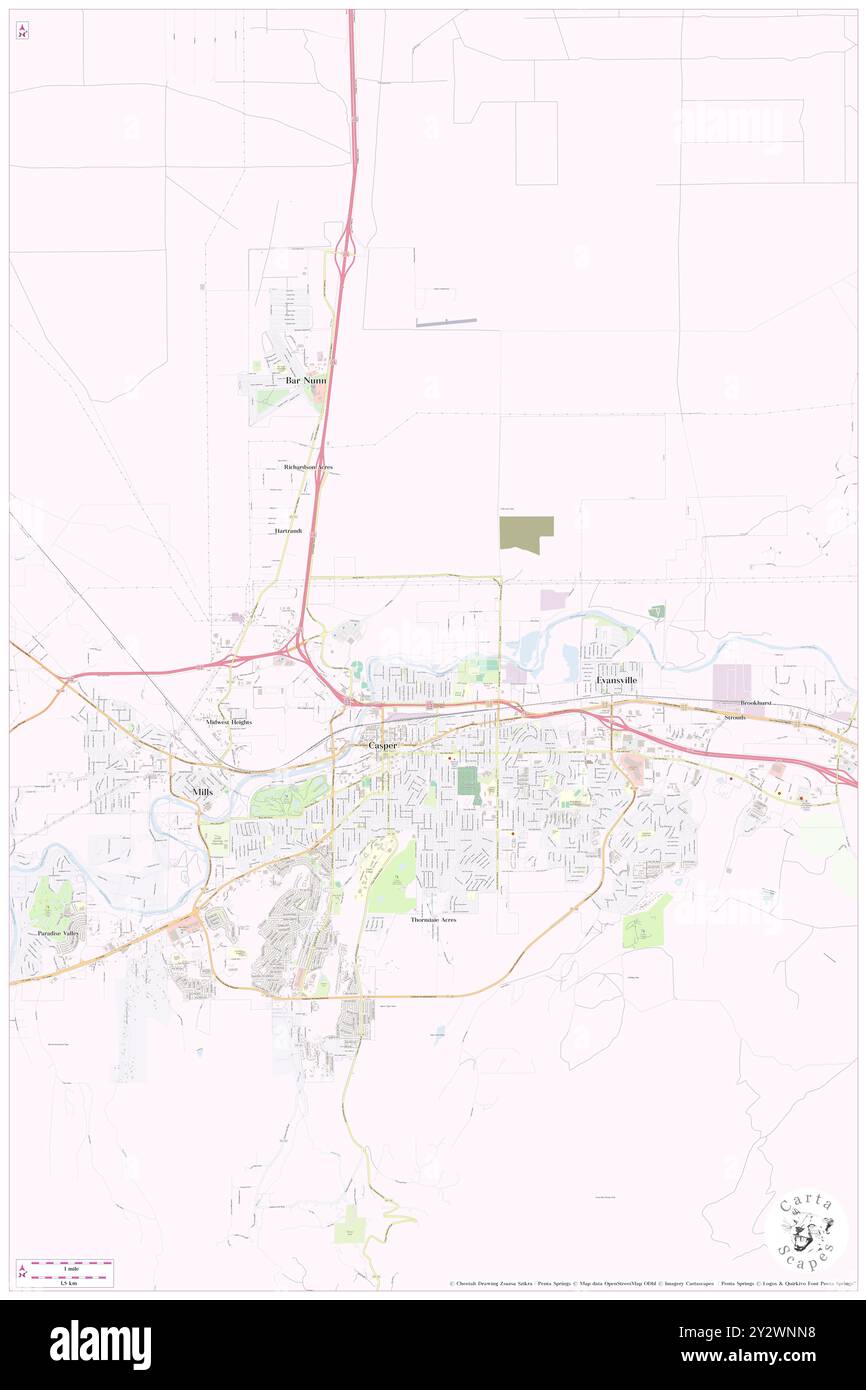 Casper wyoming map Cut Out Stock Images & Pictures - Alamy