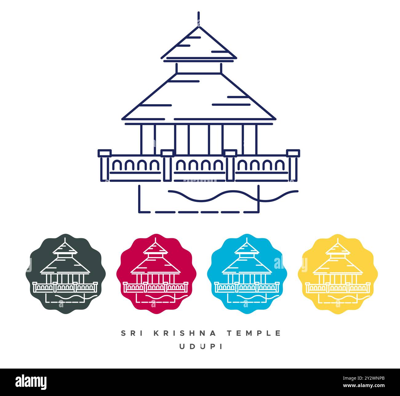 Sri Krishna Temple Udupi - Stock Illustration as EPS 10 File Stock ...