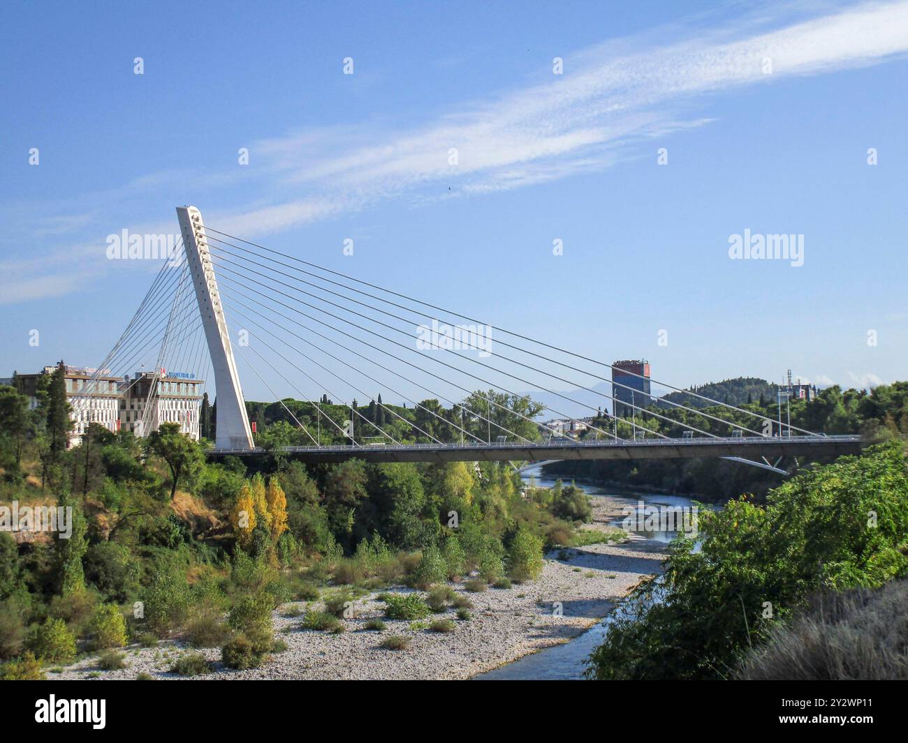 A view of Millennium Bridge, Podgorica on the 7th September 2024 Stock ...