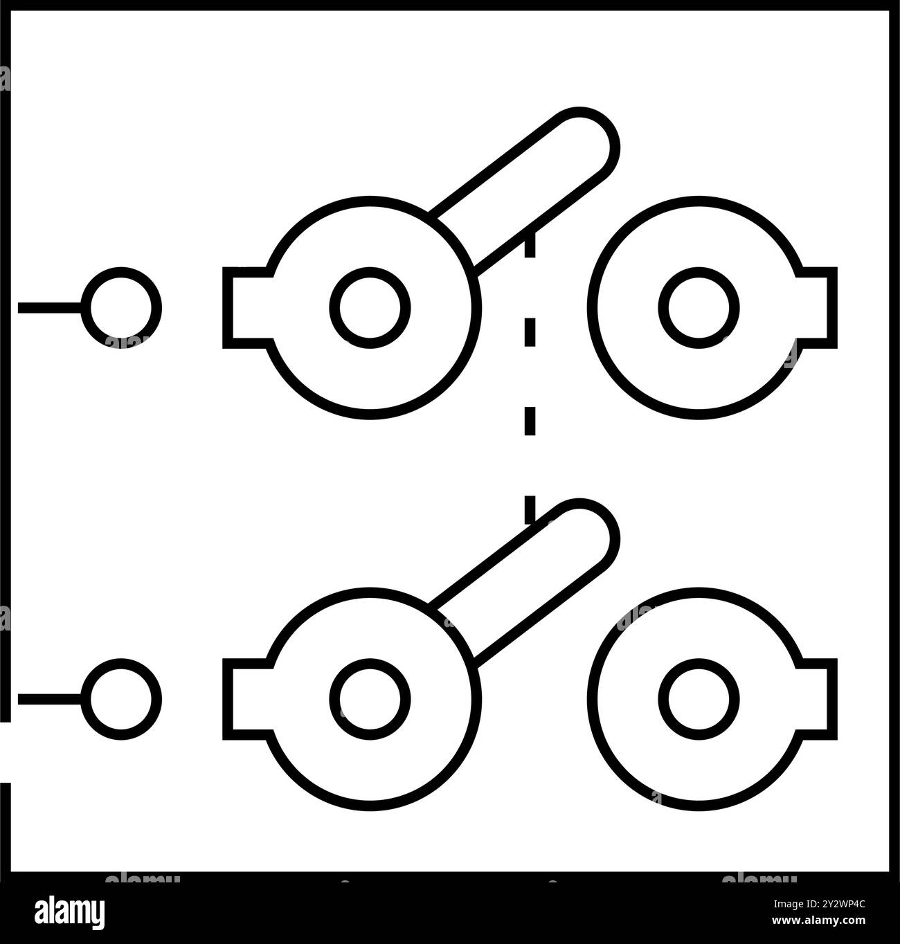 double pole single throw switch line icon vector illustration Stock ...