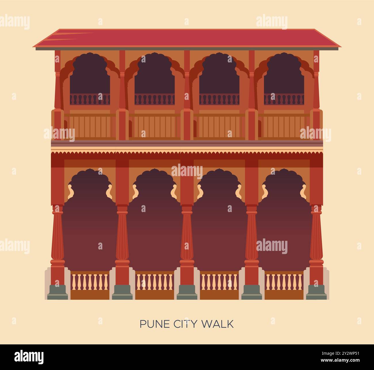 Traditional Wada Windows - Pune City Walk - Stock Illustration as EPS ...