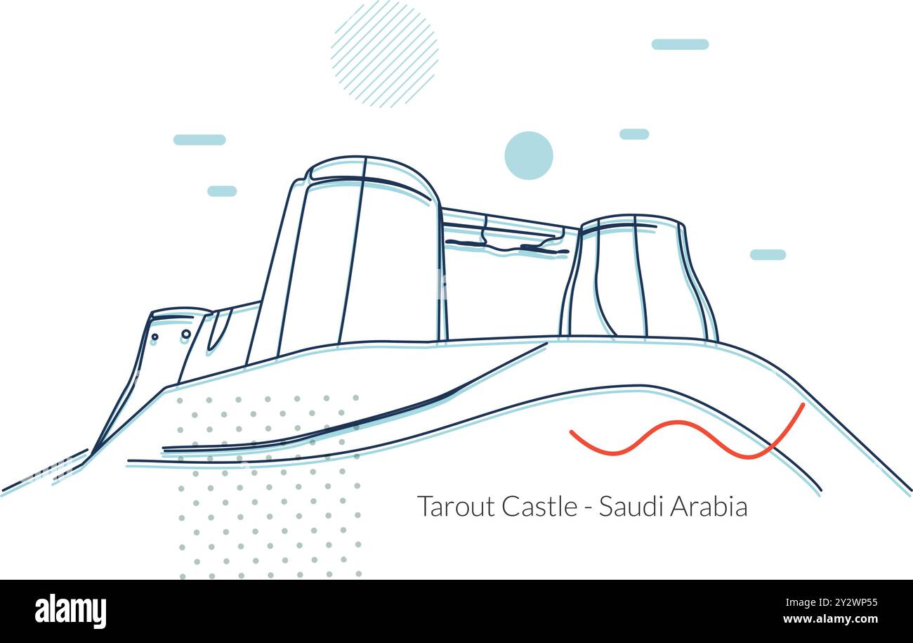 Tarout Castle - Fortress in Saudi Arabia - Stock Illustration as EPS 10 ...