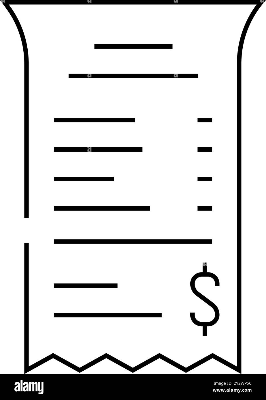 bill receipt line icon vector illustration Stock Vector Image & Art - Alamy