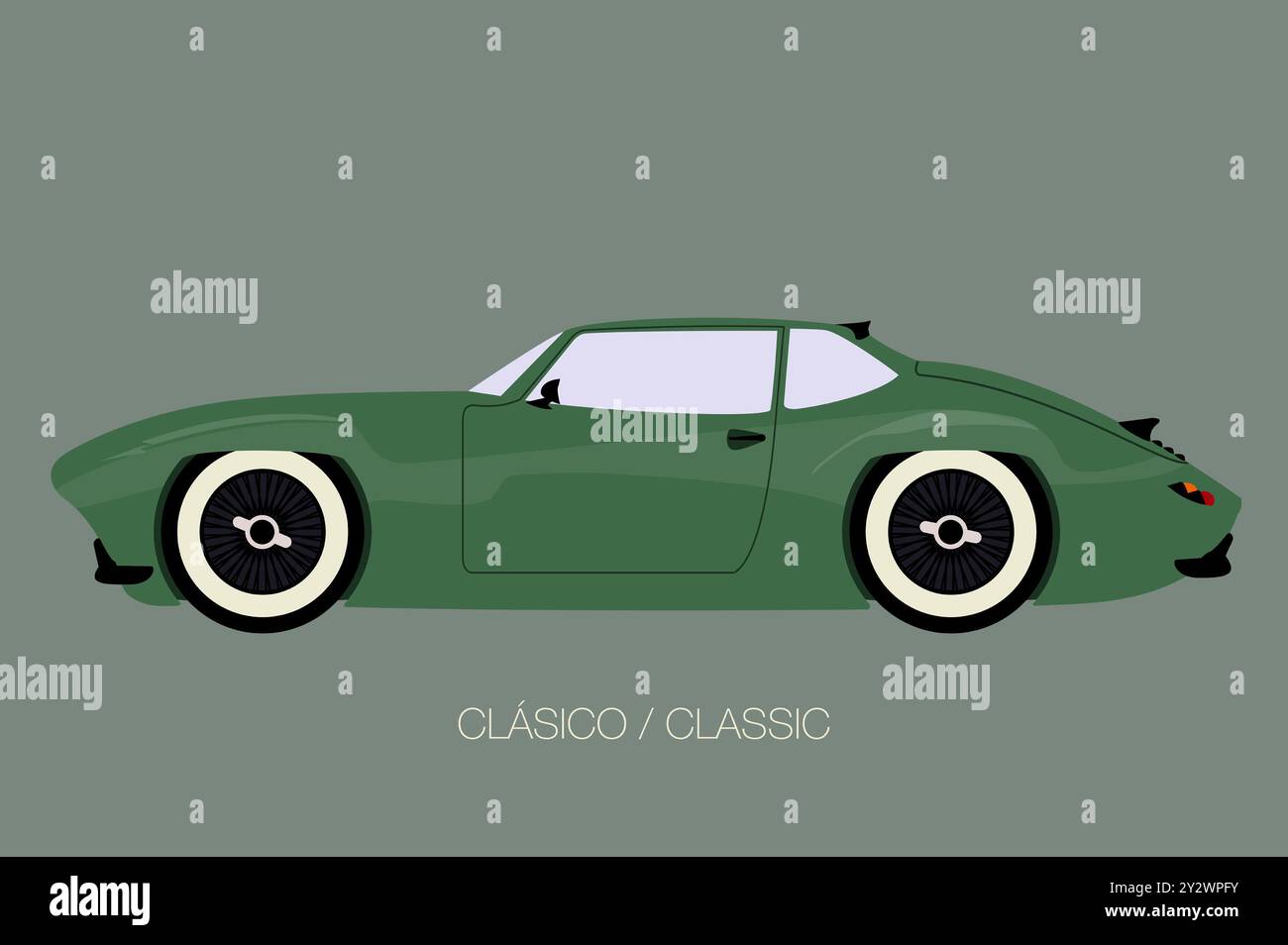side view retro car, side view, flat design style Stock Photo - Alamy