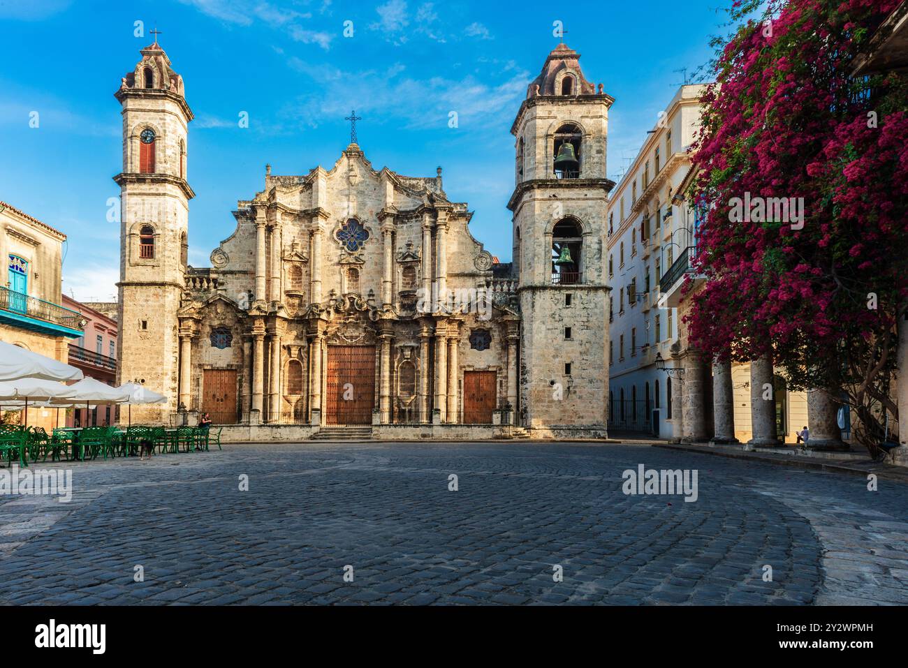 This image captures the stunning facade of Havana Cathedral, a prime ...