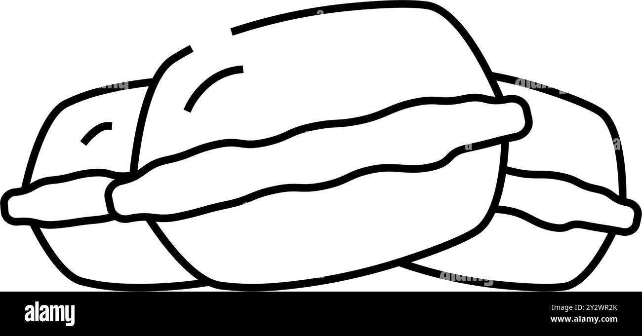 colorful dumplings line icon vector illustration Stock Vector Image ...