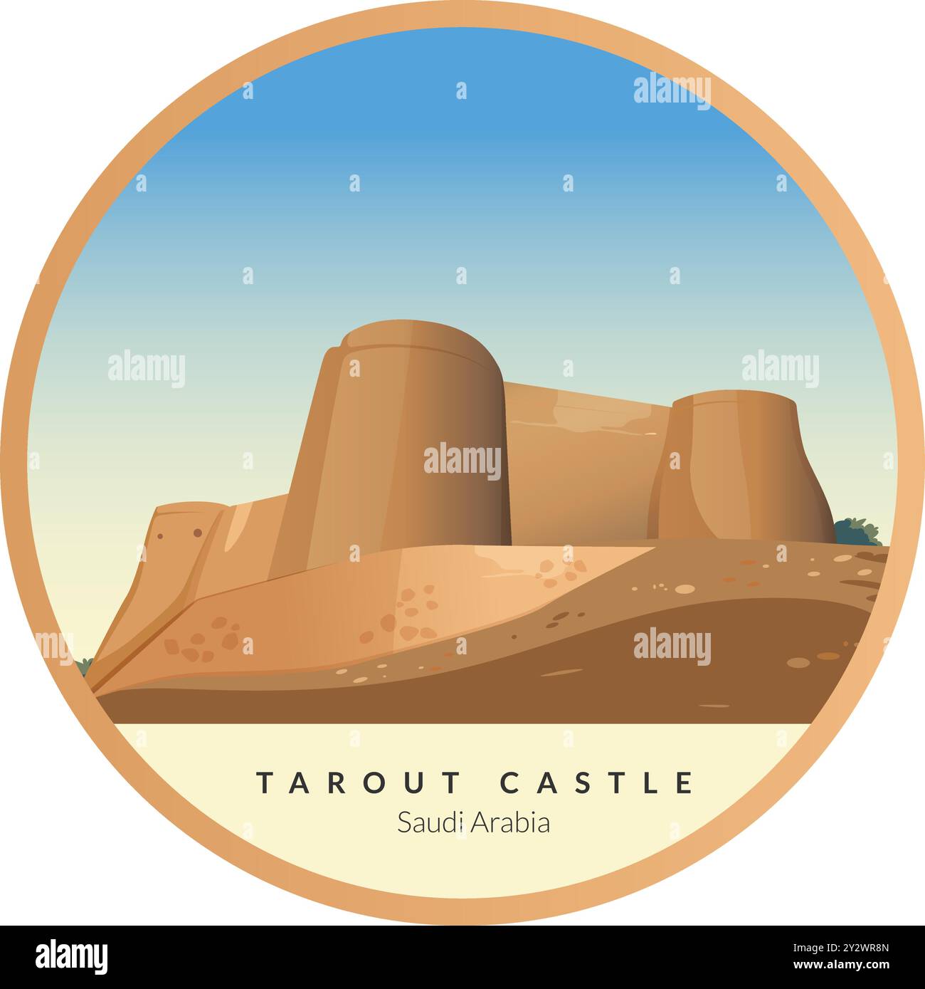 Tarout Castle - Fortress in Saudi Arabia - Stock Illustration as EPS 10 ...