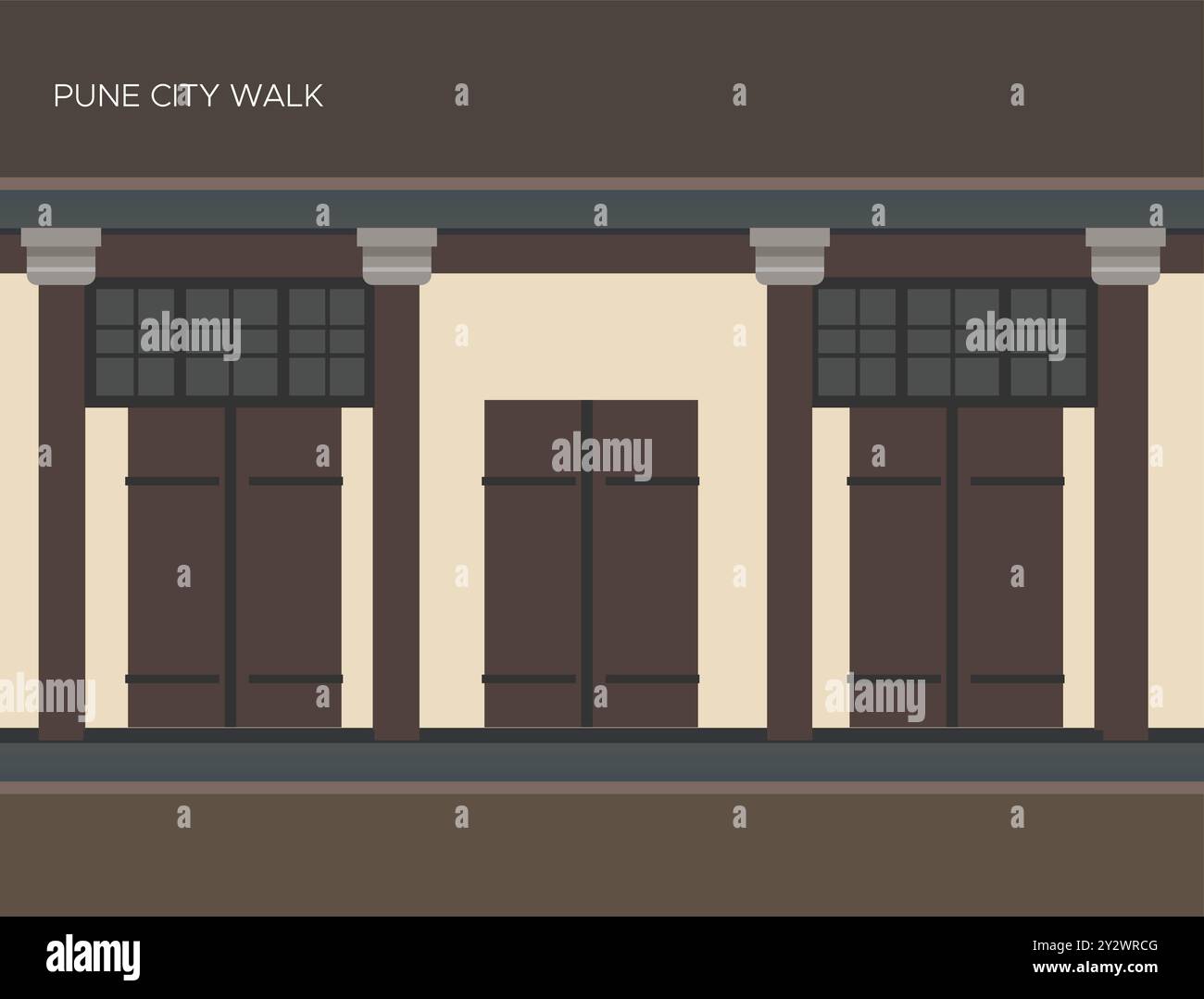 Traditional Wada Windows - Pune City Walk - Stock Illustration as EPS ...