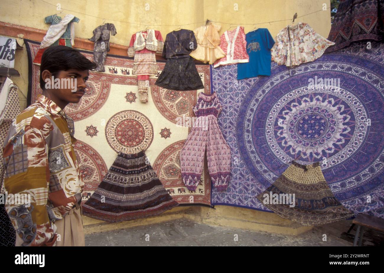 a indian textile and clothes shop in the City of Jaipur in the Province ...