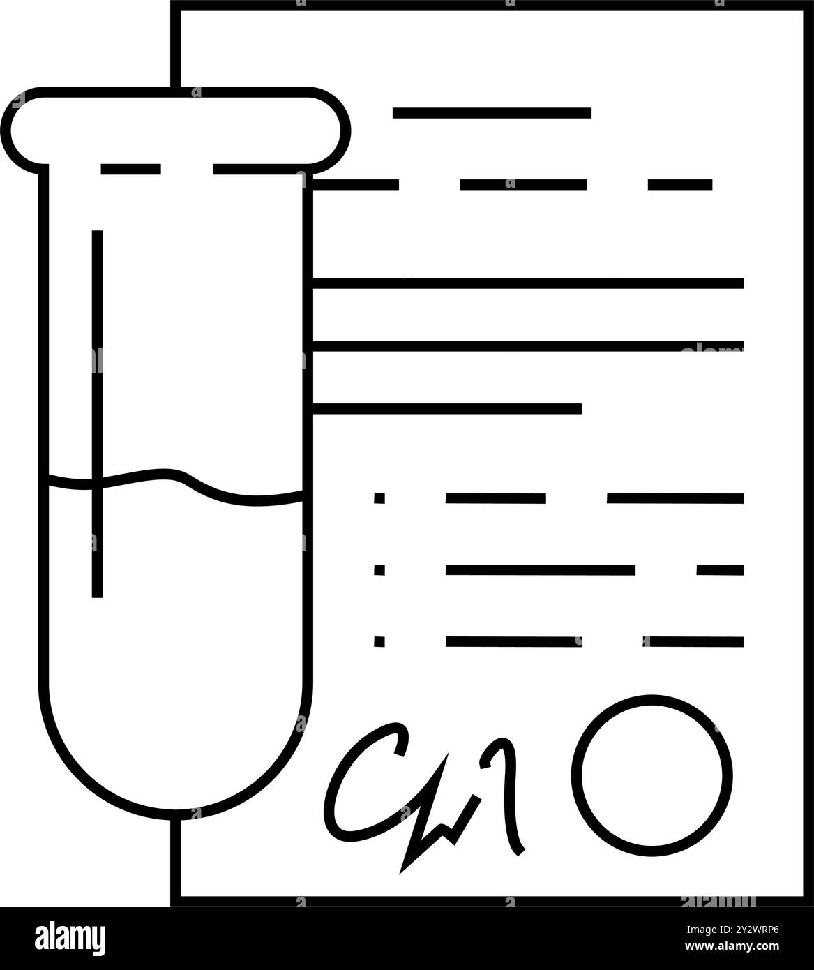 test tube with certificate line icon vector illustration Stock Vector ...