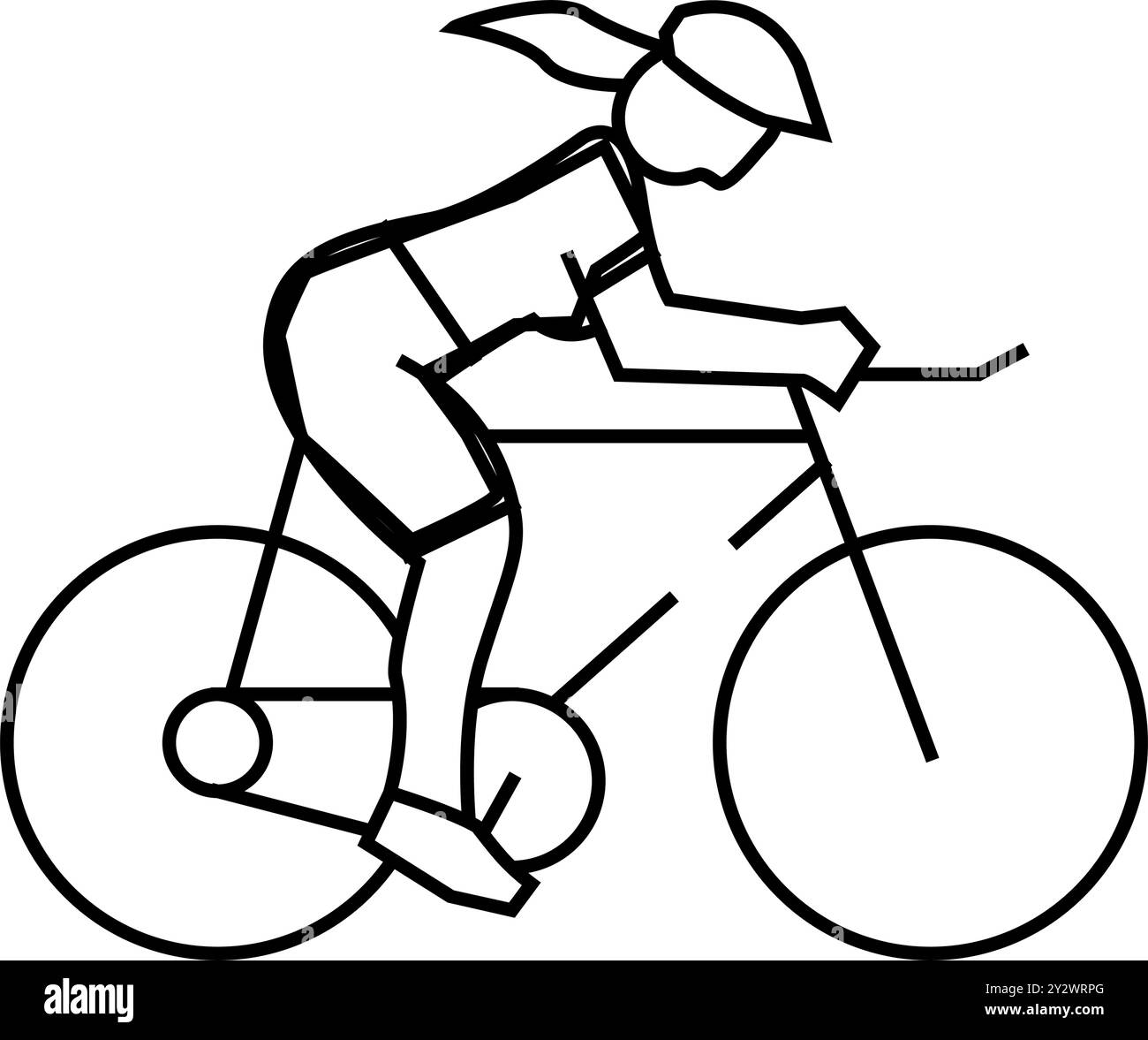 female cyclist line icon vector illustration Stock Vector Image & Art ...