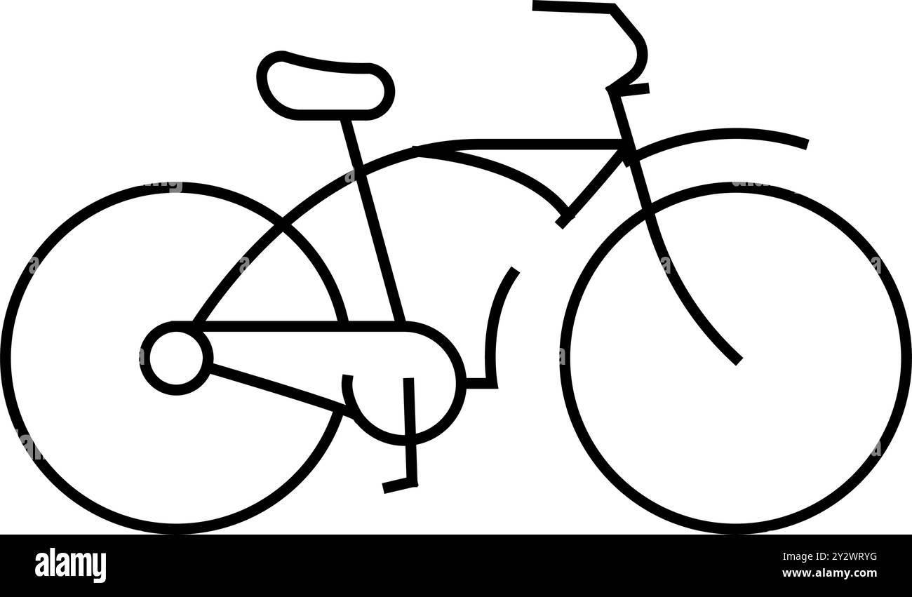 cruiser bike line icon vector illustration Stock Vector Image & Art - Alamy