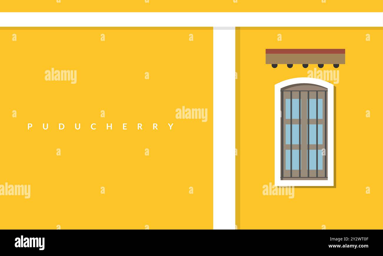 Pondicherry architecture Stock Vector Images - Alamy