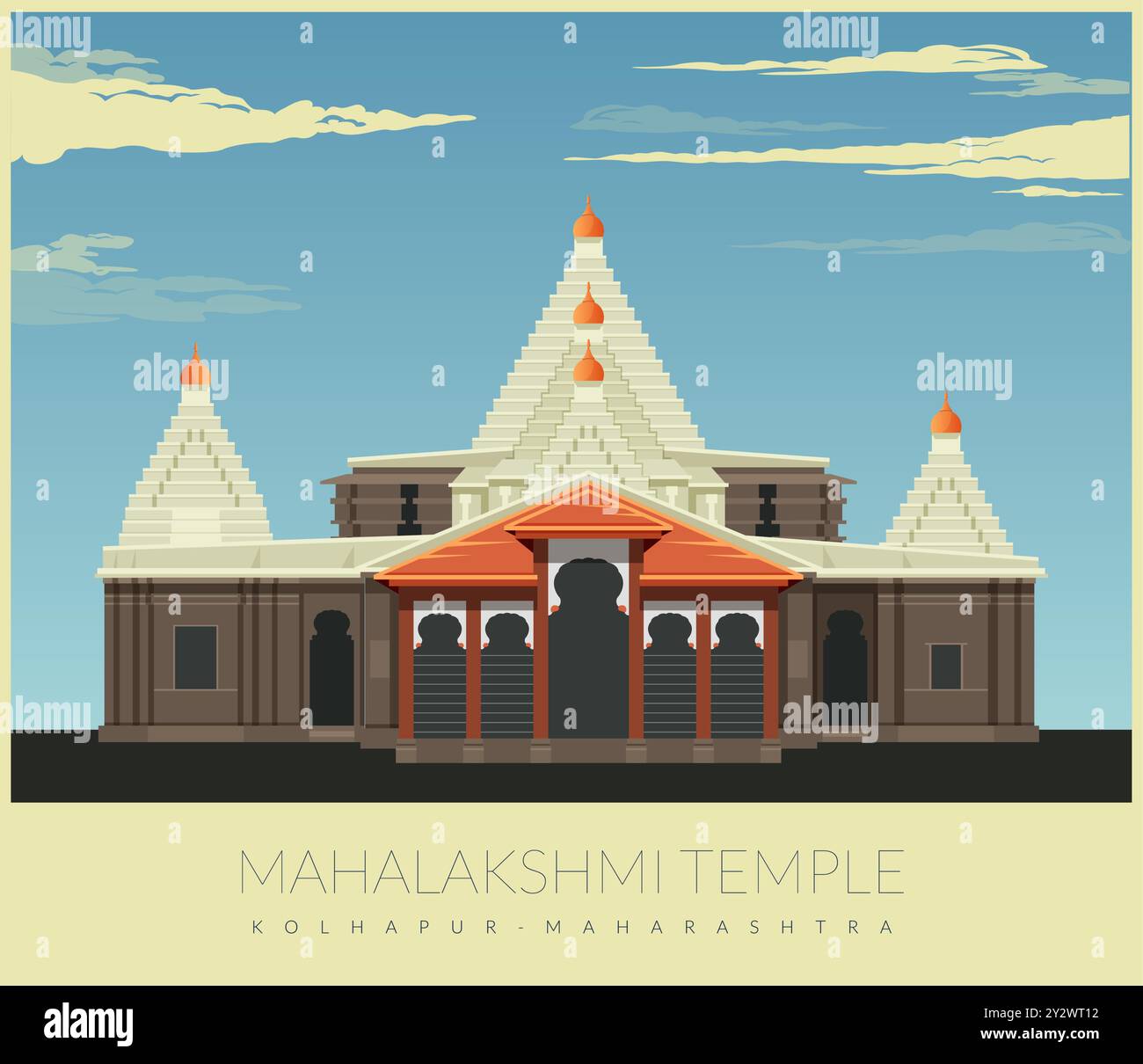 Ancient - Mahalakshmi Temple, Kolhapur - Stock Illustration as EPS 10 ...