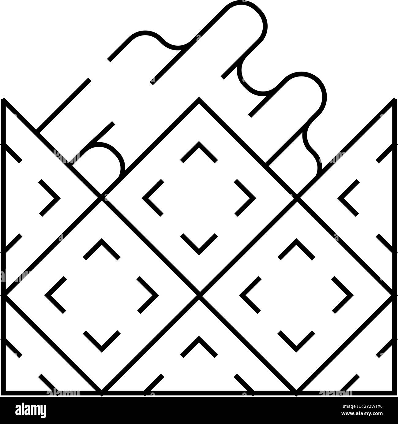 lay tiles line icon vector black illustration Stock Vector Image & Art ...