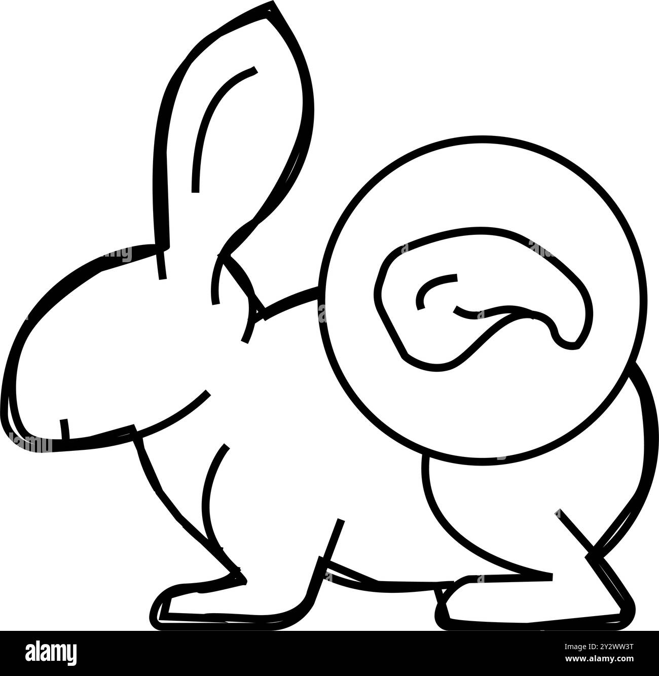 Rabbit meat line icon Black and White Stock Photos & Images - Alamy