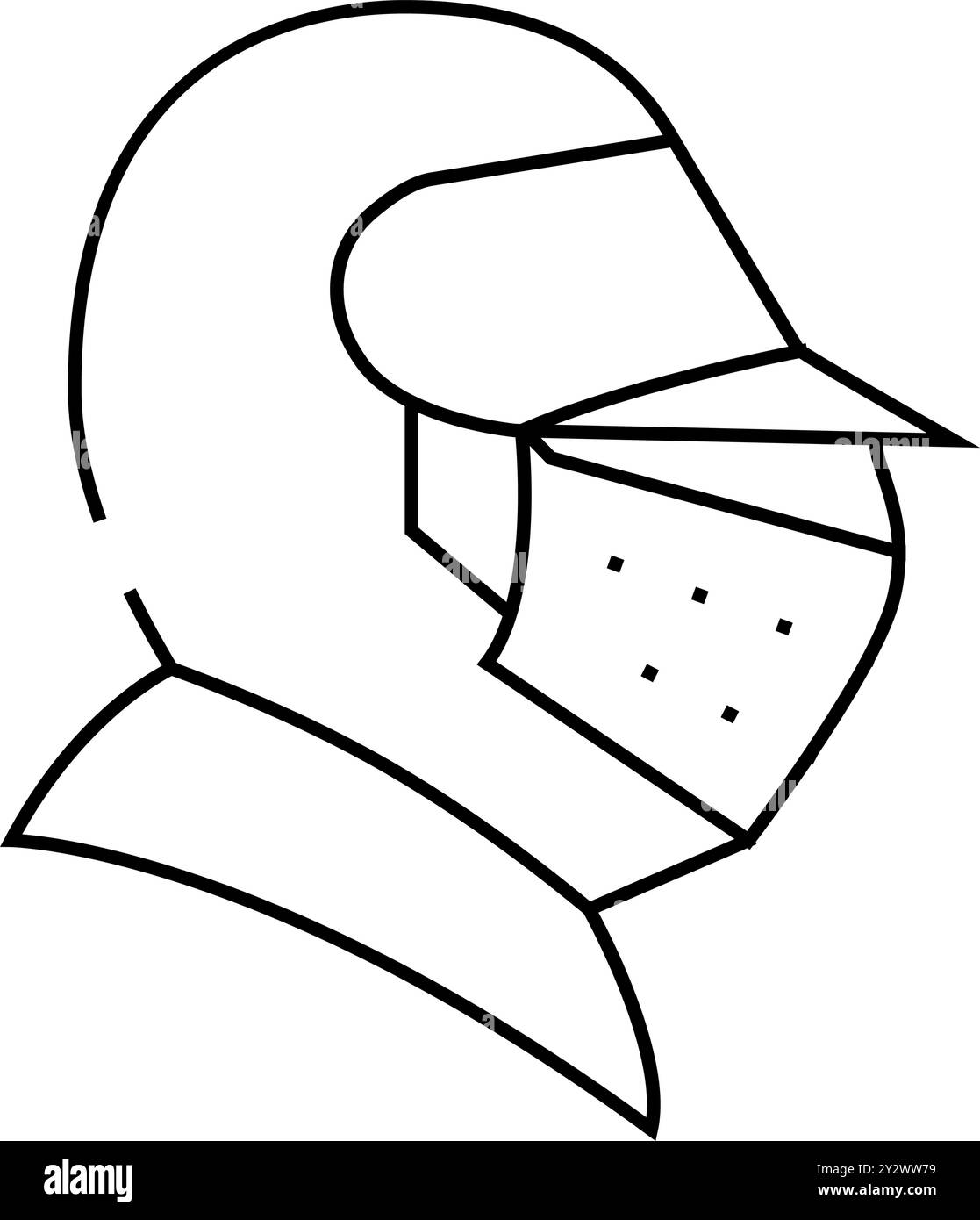 knight helmet line icon vector black illustration Stock Vector Image ...