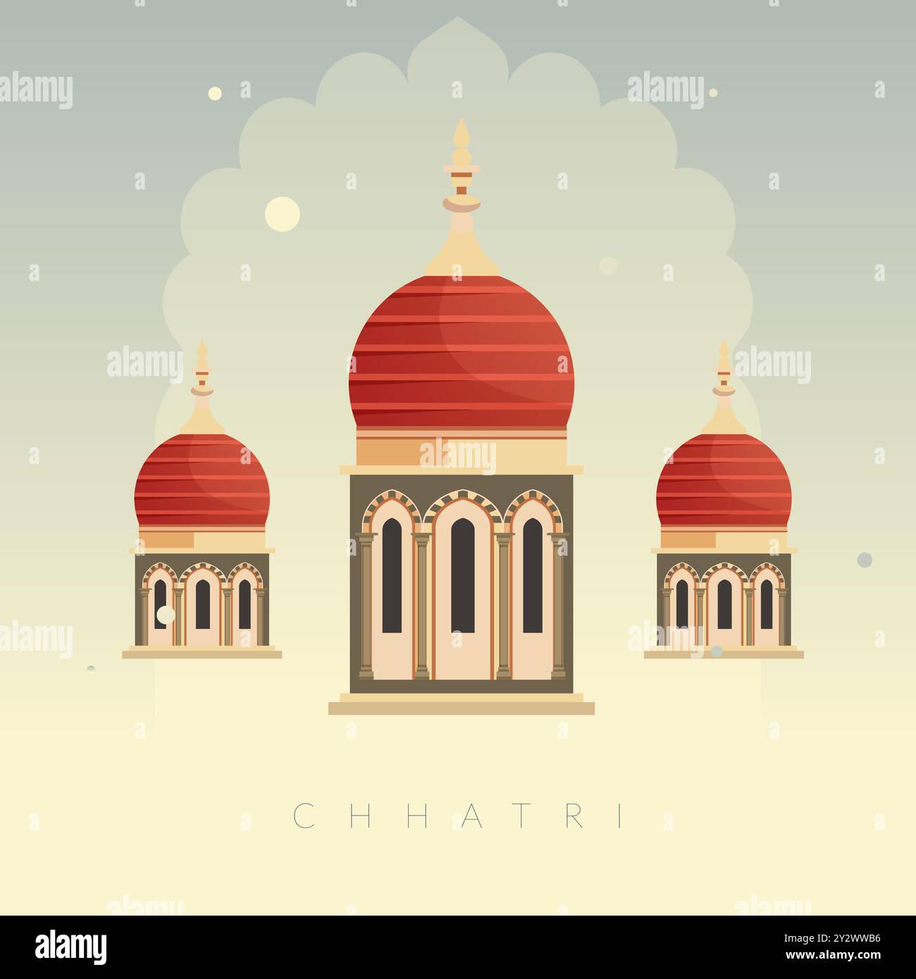 Chhatri - Semi-open, Elevated, Dome-Shaped Pavilions Elements as EPS 10 ...