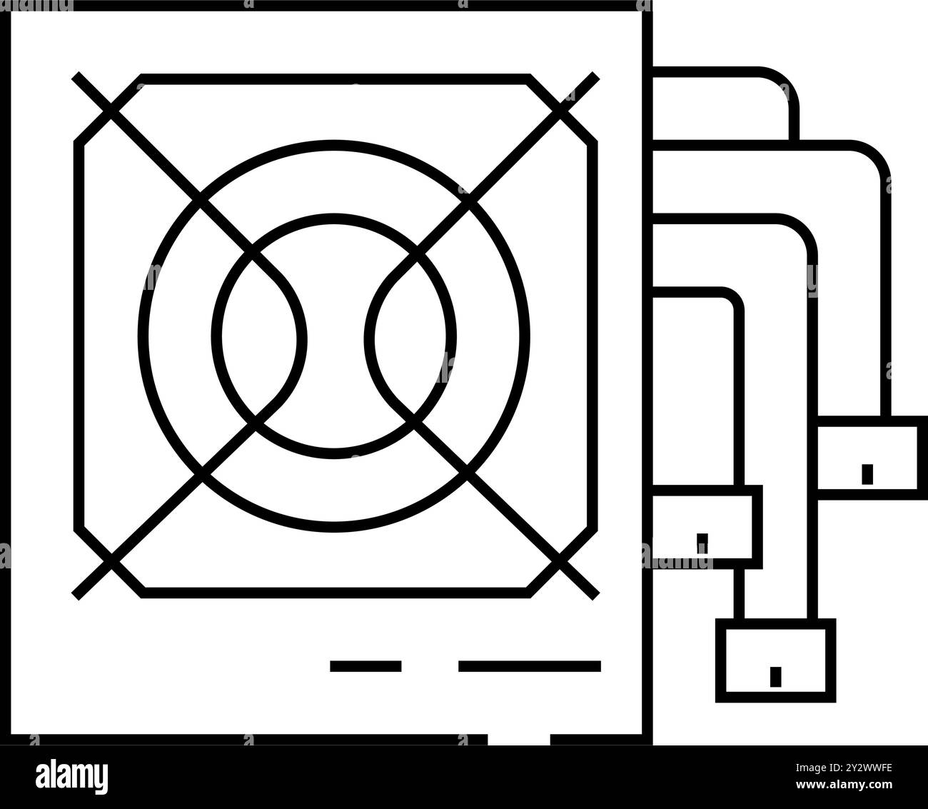 power supply computer line icon vector illustration Stock Vector Image ...