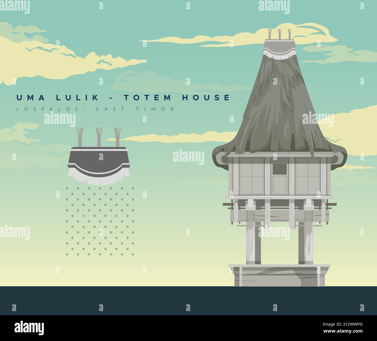 Uma Lulik - sacred totem houses - Lospalos, East Timor - Stock ...