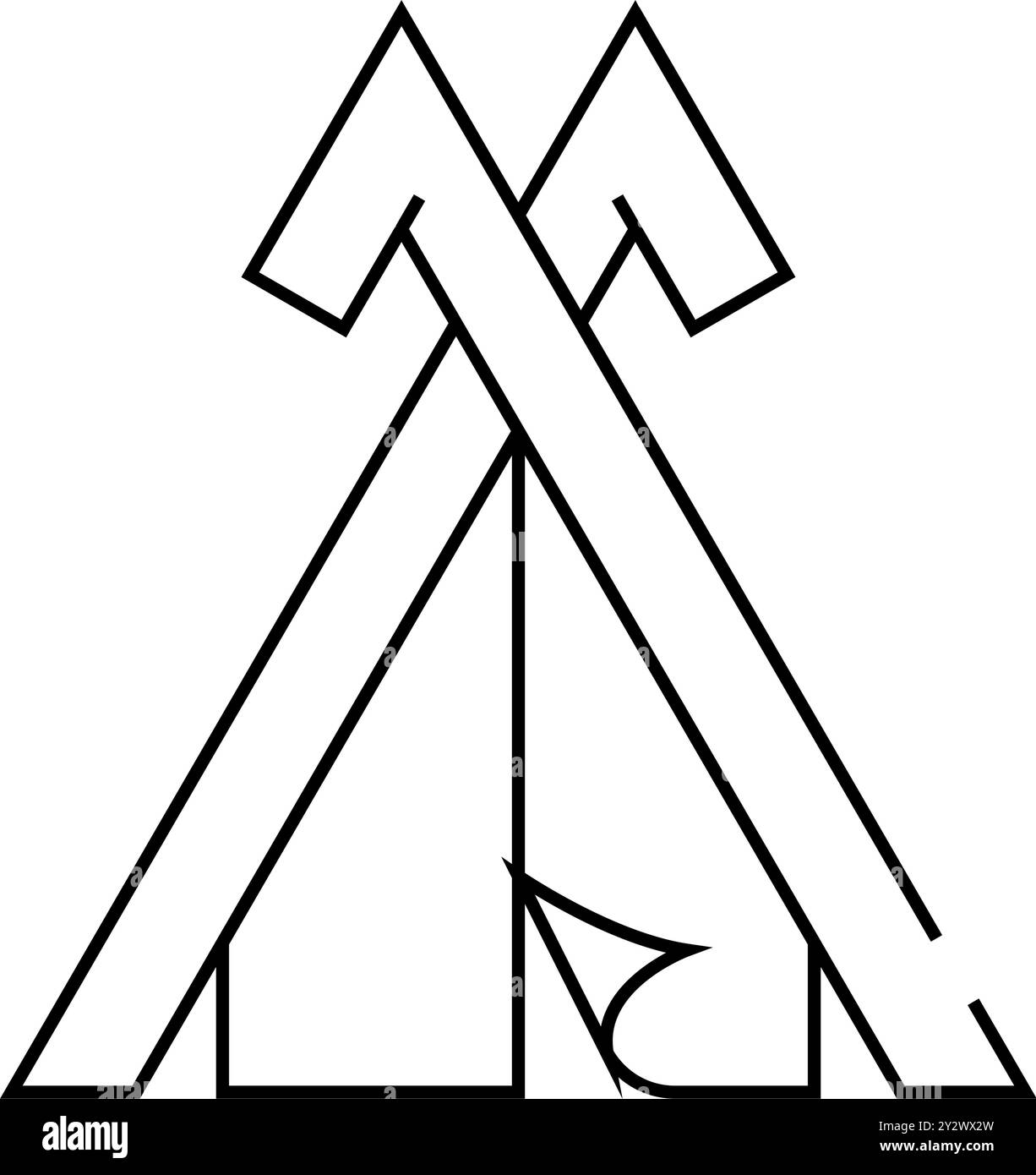 viking house line icon vector black illustration Stock Vector Image ...