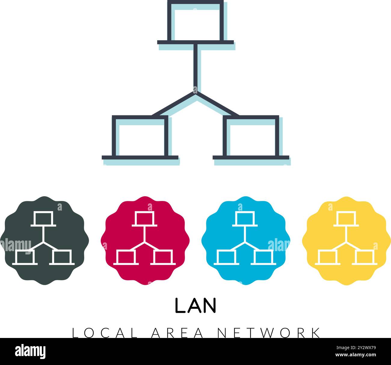 Secure Protection - Local Area Network - LAN Icon - Stock Illustration ...