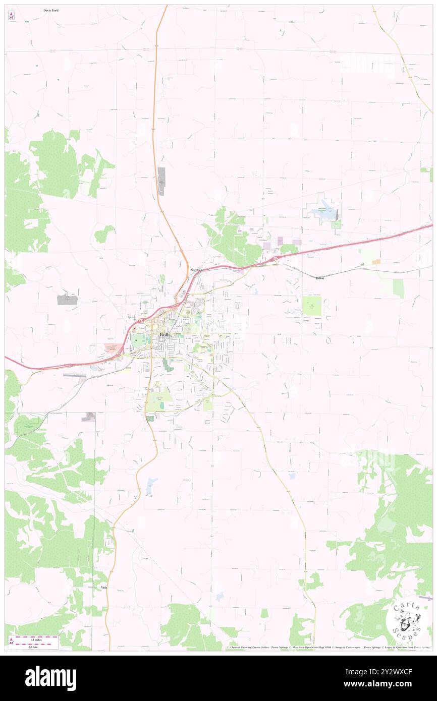 Map of rolla missouri Cut Out Stock Images & Pictures - Alamy