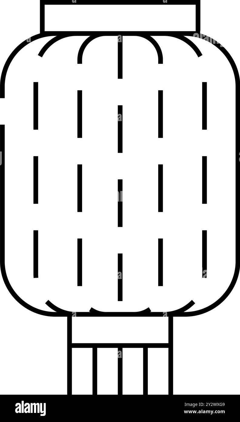 lantern chinese line icon vector illustration Stock Vector Image & Art ...