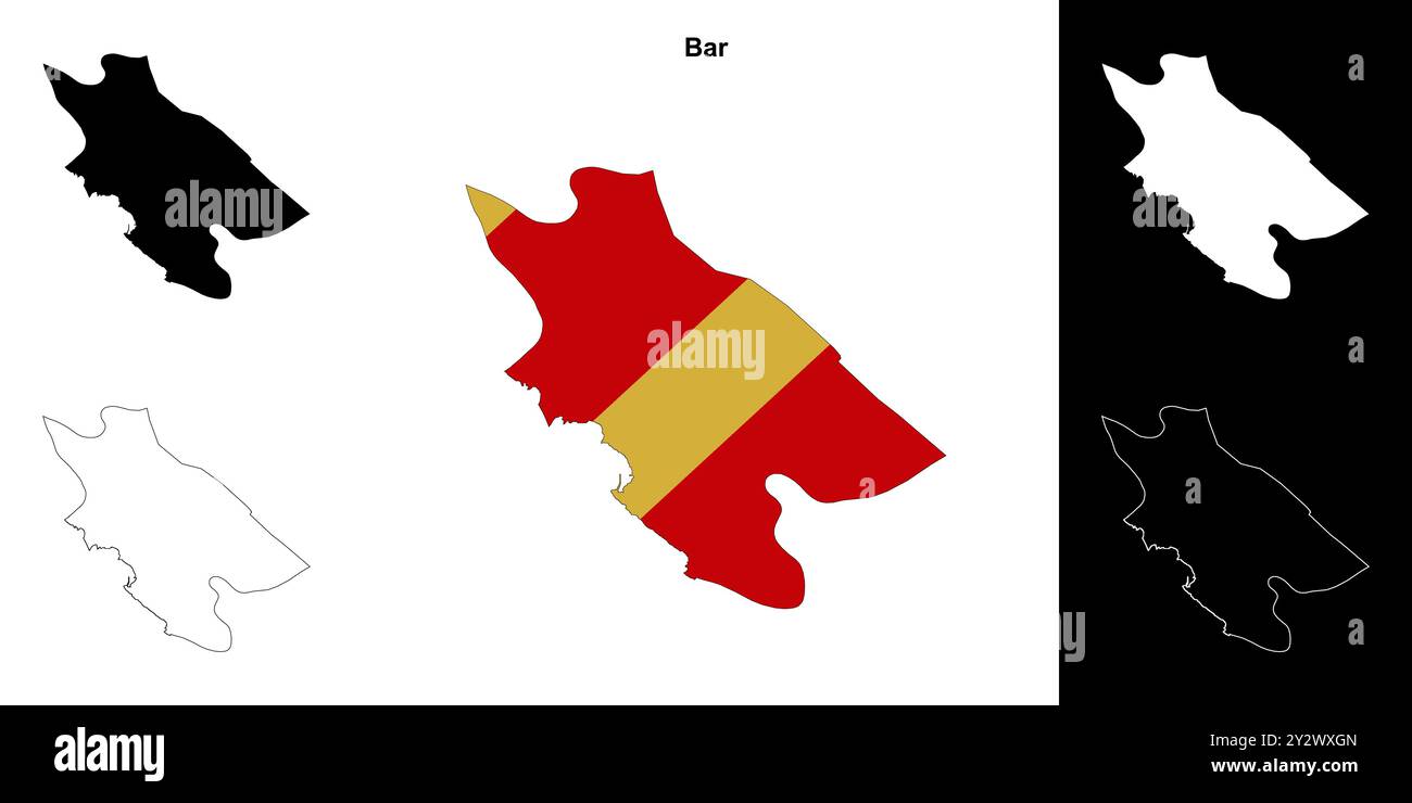 Bar municipality outline map set Stock Vector Image & Art - Alamy
