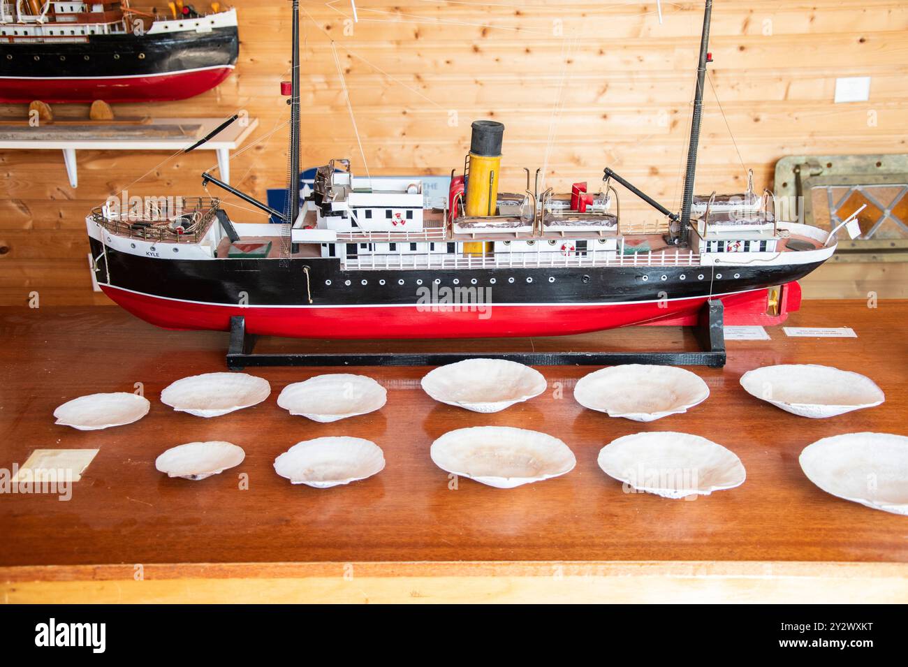 Model of the SS Kyle ship inside the interpretive centre in Harbour ...