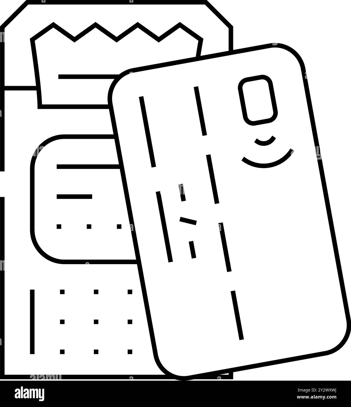 Cashless line icon outline Black and White Stock Photos & Images - Alamy