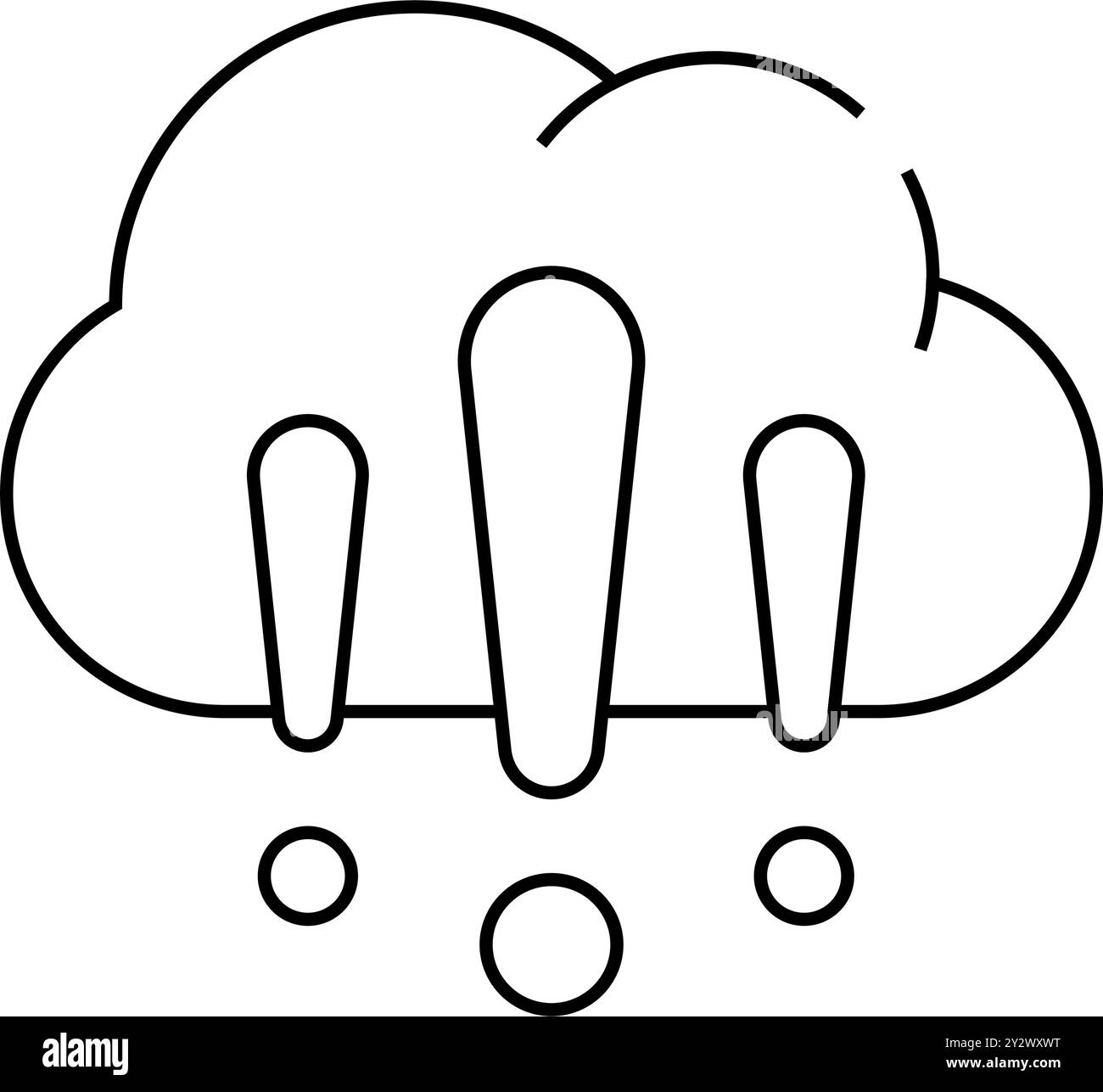 cloud exclamation marks line icon vector illustration Stock Vector ...