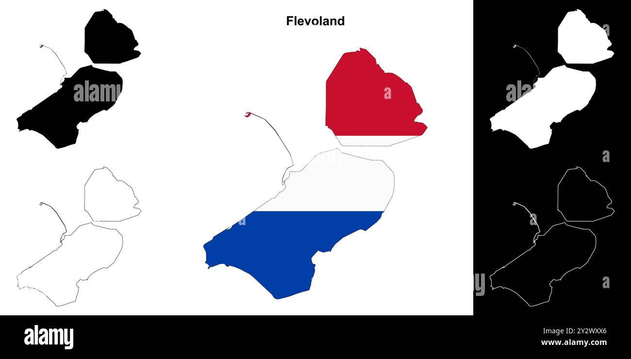 Flevoland province outline map set Stock Vector Image & Art - Alamy