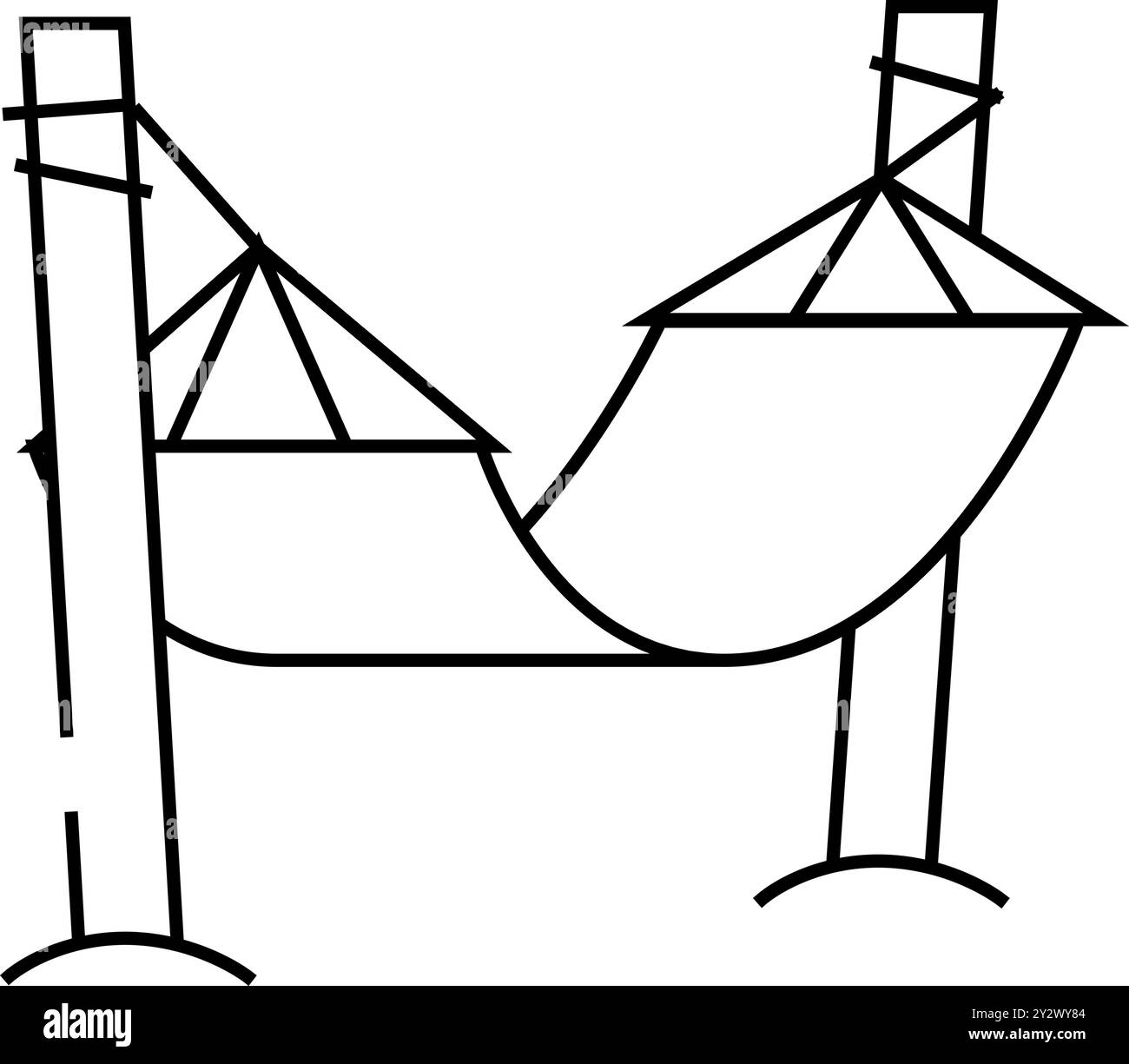 hammock for enjoying vacation line icon vector illustration Stock ...