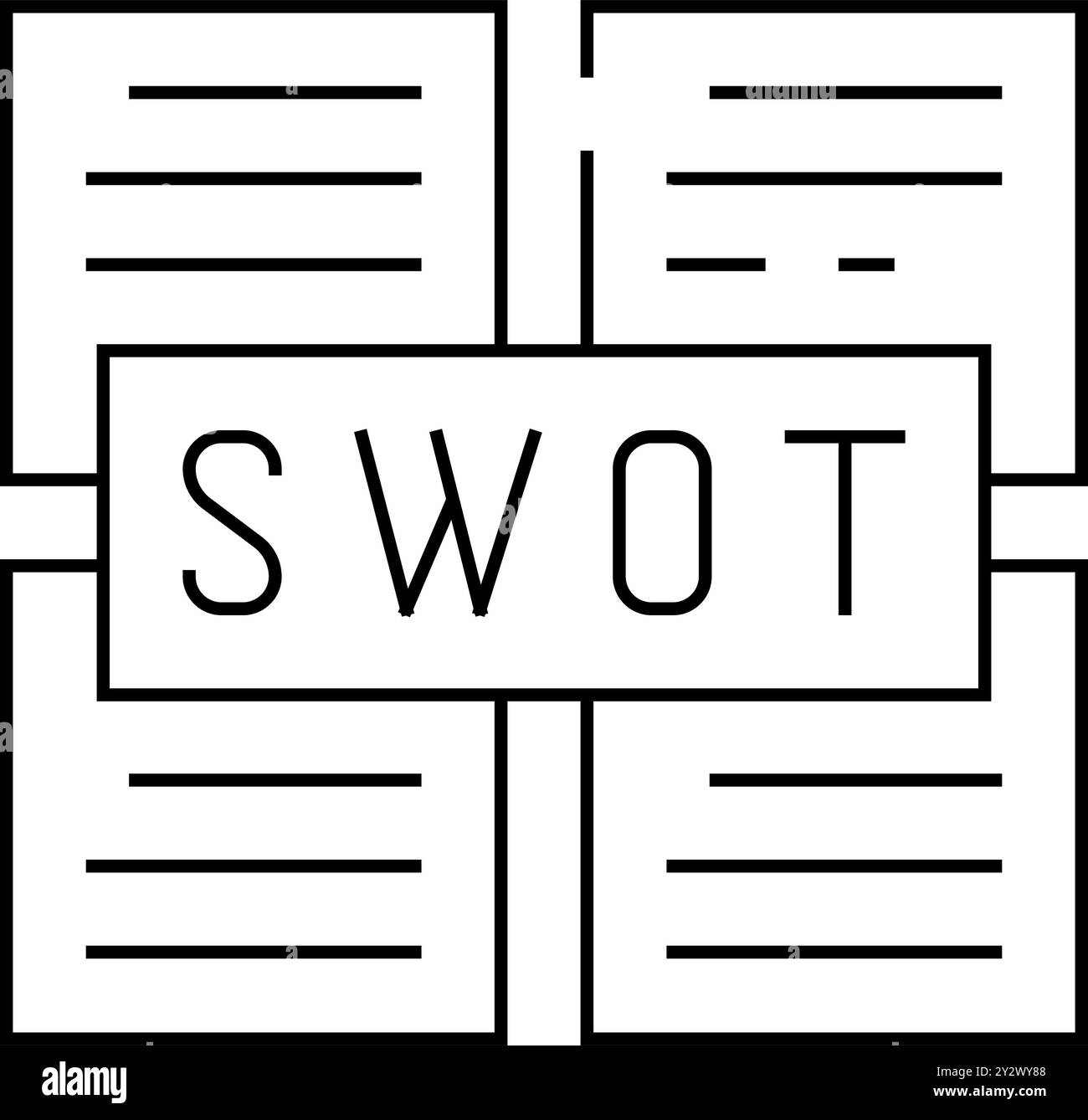 swot analysis line icon vector black illustration Stock Vector Image ...