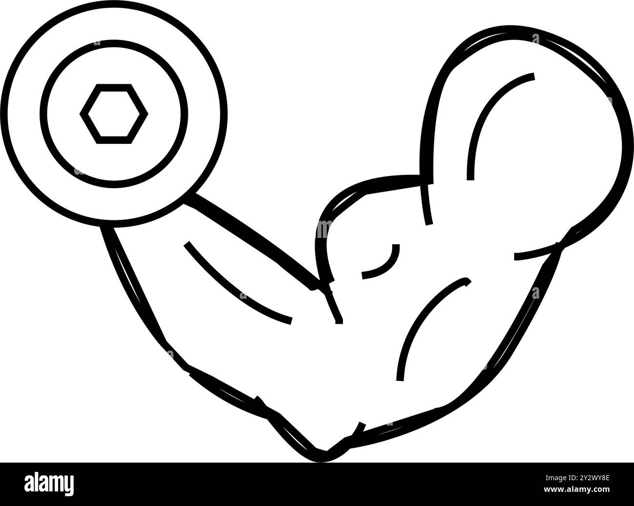 muscle of athlete line icon vector illustration Stock Vector Image ...