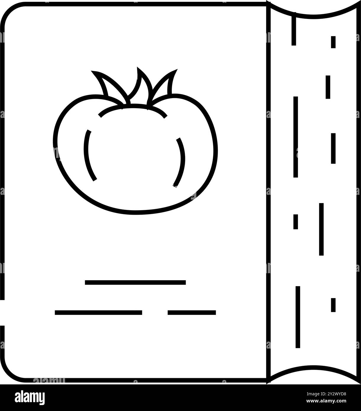 receipt book for cooking dish from tomato ingredient line icon vector ...