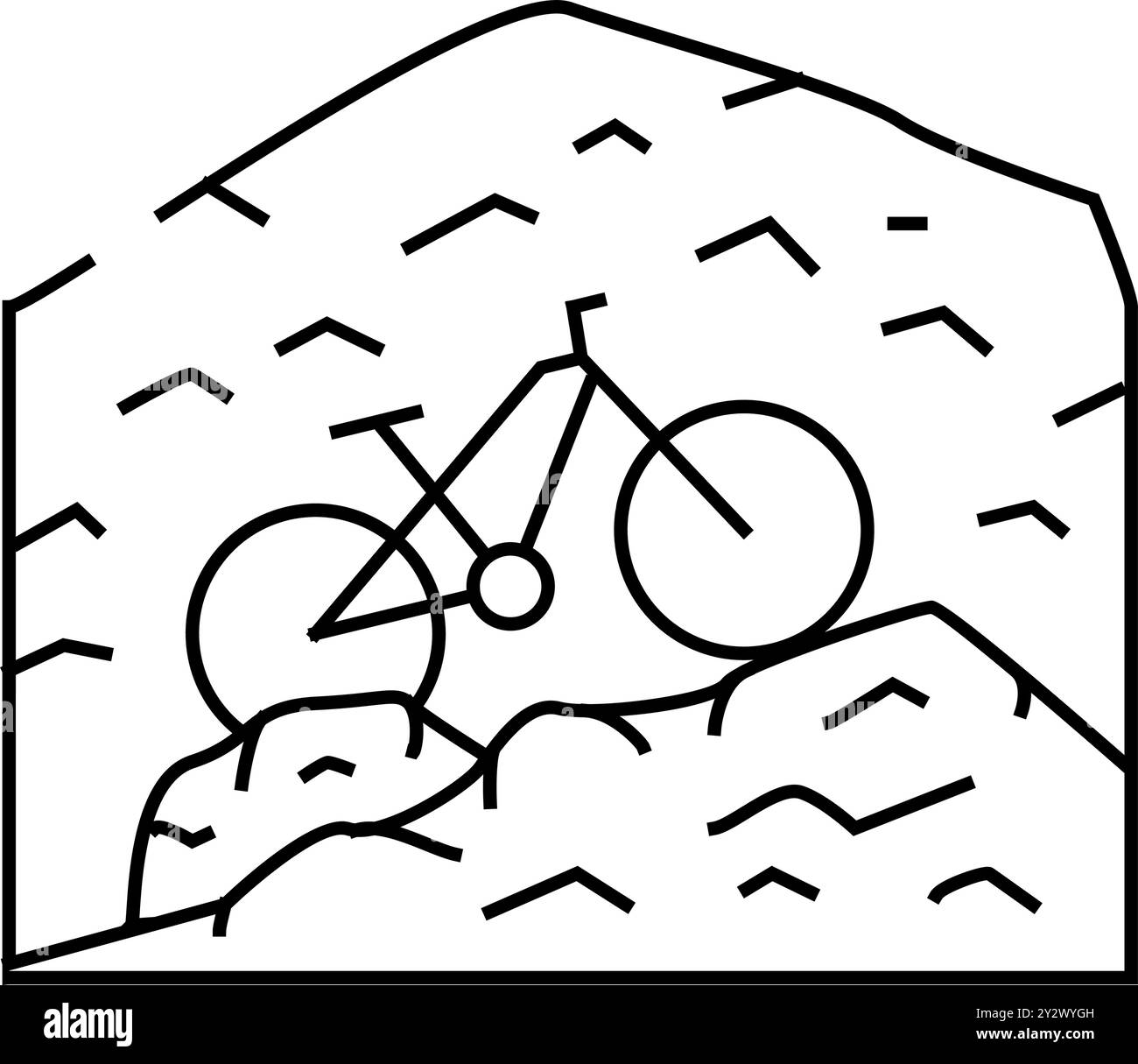 mountain riding line icon vector illustration Stock Vector Image & Art ...