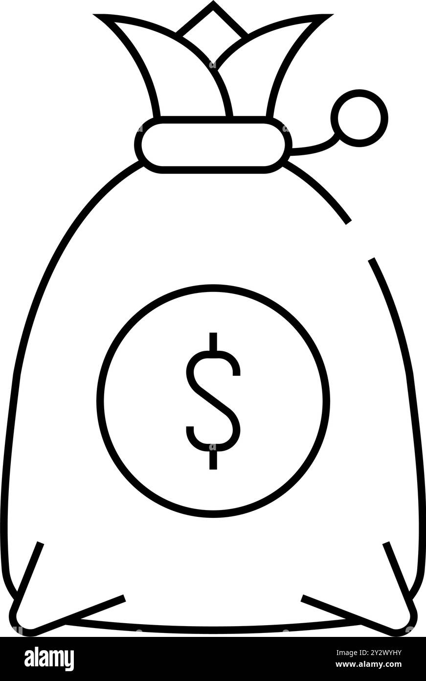 money bag line icon vector black illustration Stock Vector Image & Art ...